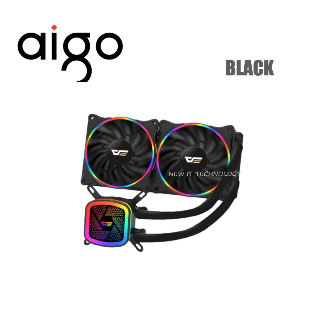Aigo DarkFlash Tracer DT-240 Rainbow AIO PC Desktop Liquid Cooling BLACK (AIGO-DT-240) / WHITE ...