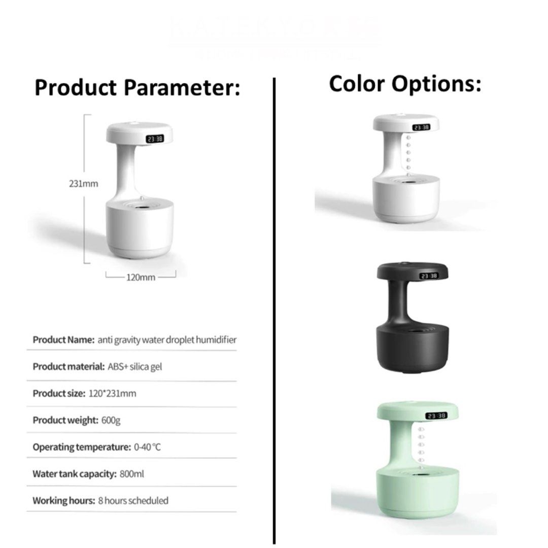 Anti Gravity Water Droplet Humidifier Water Backdrop Backflow Reverse ...