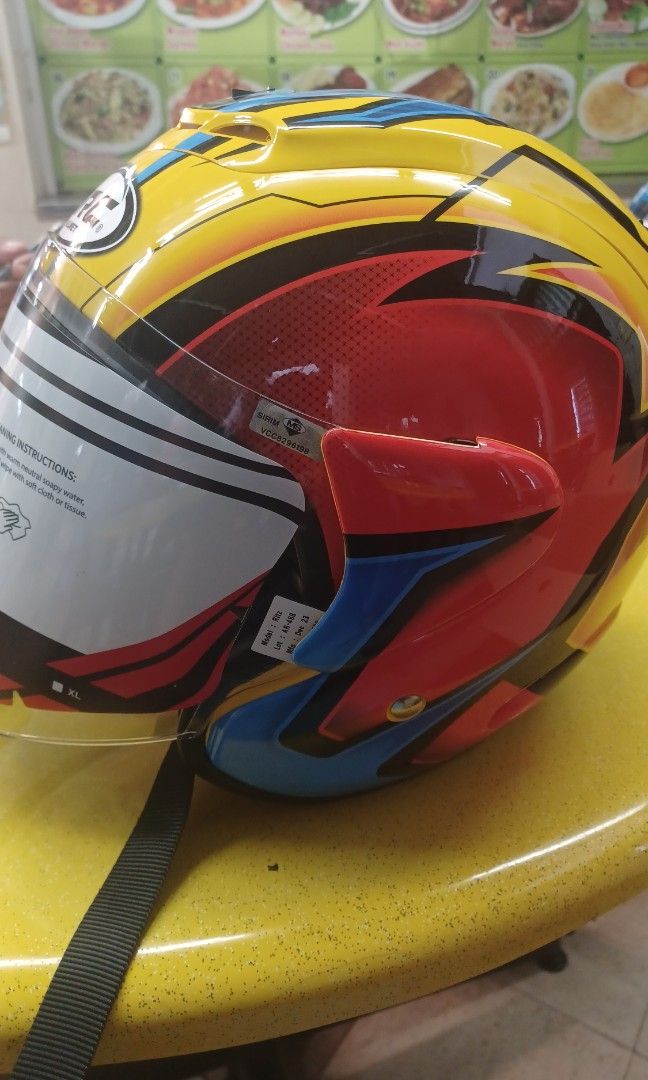 ARC Yellow Flash helmet, Motorcycles, Motorcycle Apparel on Carousell