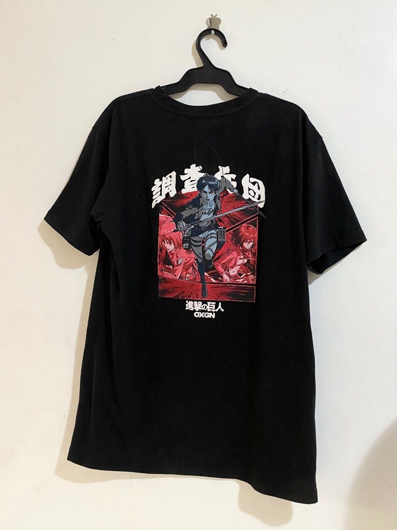 Attack on Tita big back print shirt oxygen, Men's Fashion, Tops & Sets ...