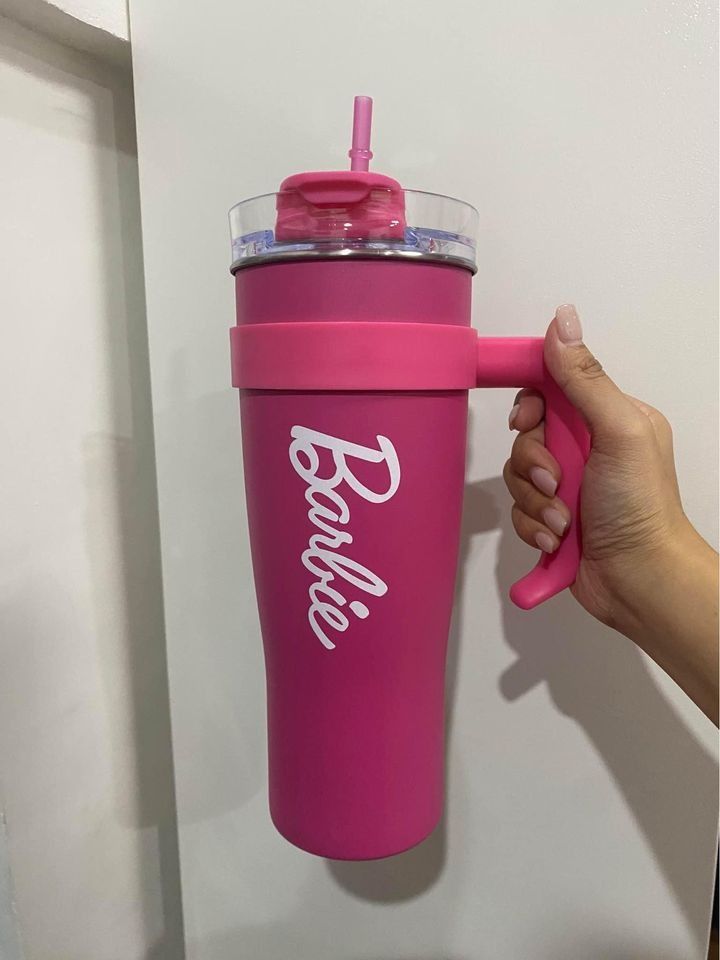 Barbie Steel Cup with Straw Tumbler (Miniso) brandnew, Furniture & Home ...