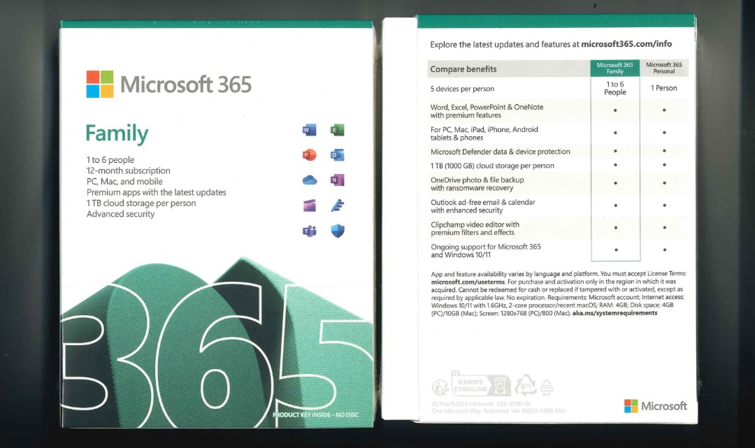 [BNIB] Microsoft 365 Family (1 to 6 people, 12-month subscription, PC ...