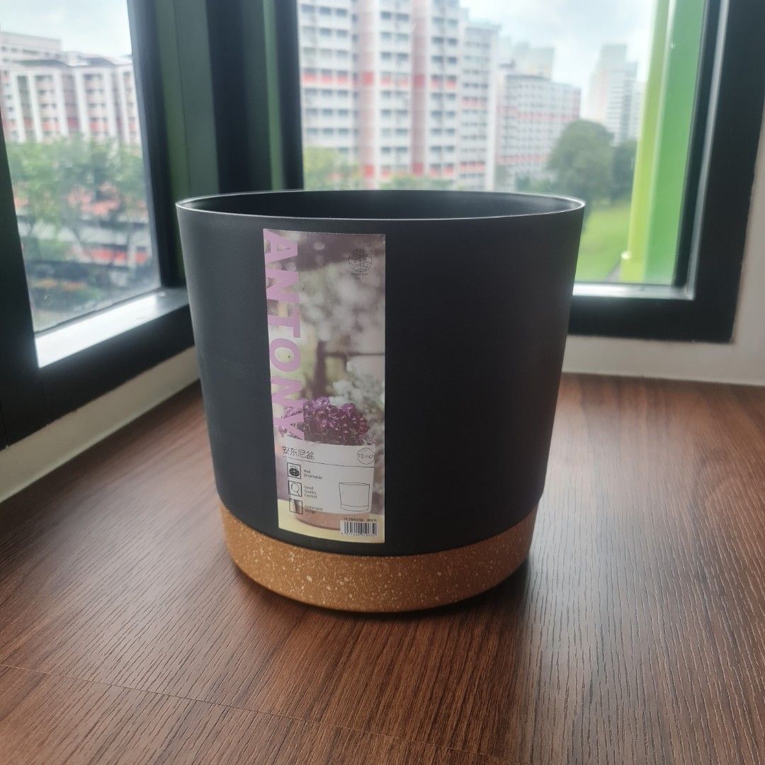 BRAND NEW! Grey Flower Pot, Furniture & Home Living, Gardening, Pots ...