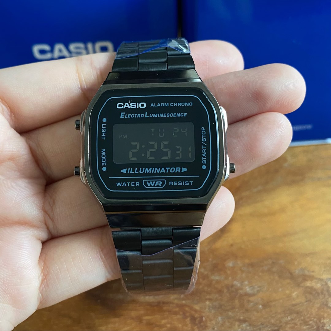 Casio A168WGG-1BDF Black Vintage Watch (for men and women), Men's ...