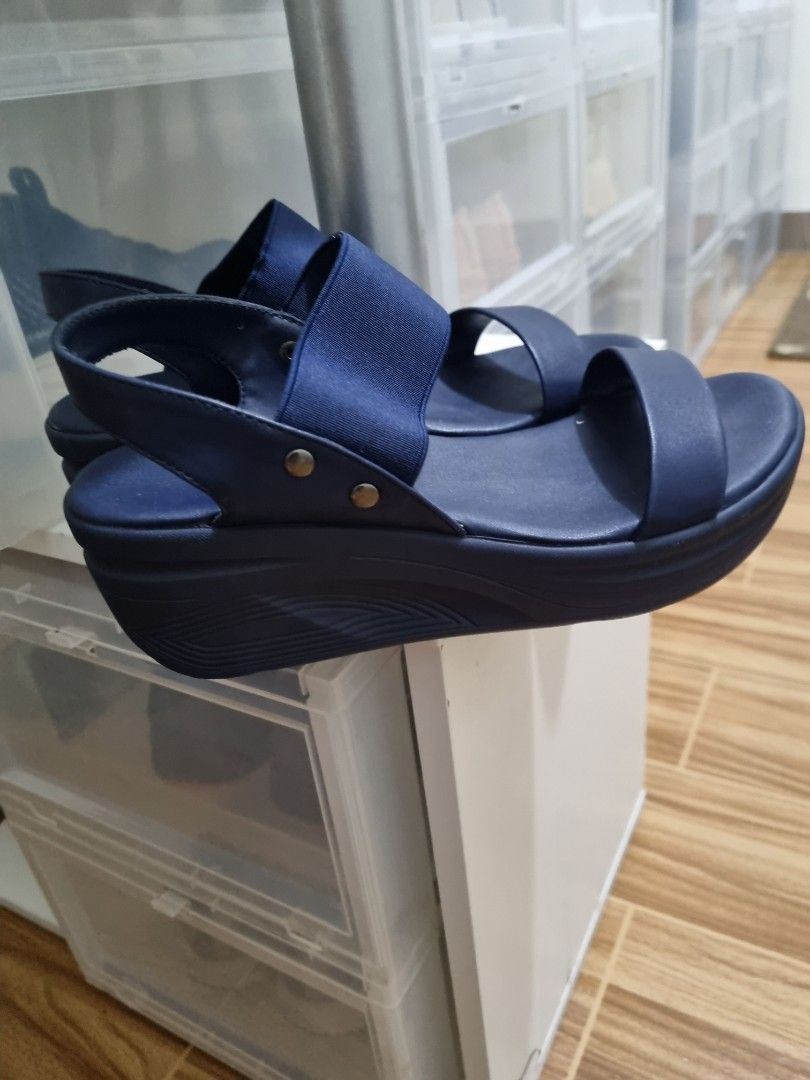 CLN Royal Blue Wedge Sandals, Women's Fashion, Footwear, Wedges on ...