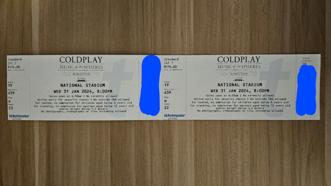 COLDPLAY MUSIC of the SPHERES Concert Tickets, Tickets & Vouchers ...