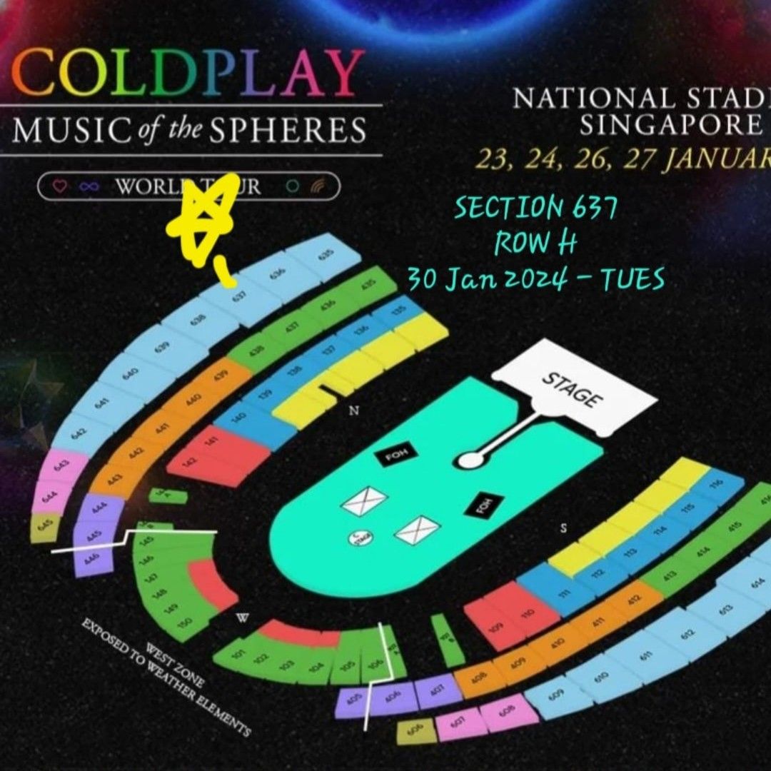 Coldplay SG Concert, Tickets & Vouchers, Event Tickets on Carousell
