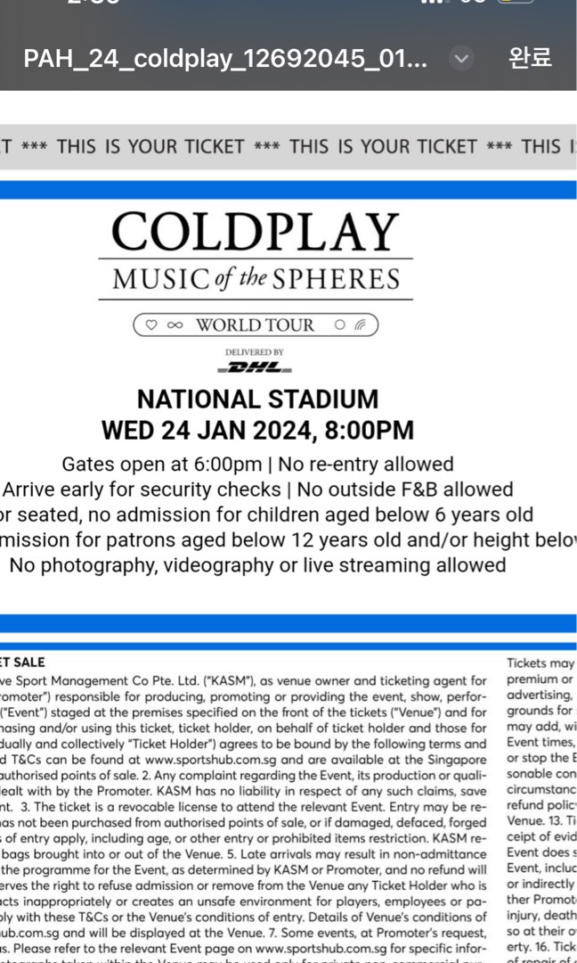 Coldplay standing tickets X2, Tickets & Vouchers, Event Tickets on ...