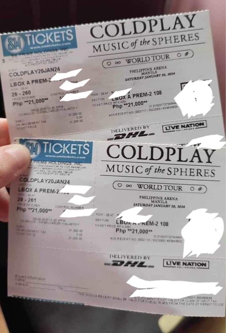 COLDPLAY Ticket, Tickets & Vouchers, Event Tickets on Carousell