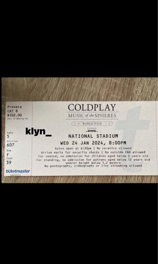 Coldplay ticket cat 8, Tickets & Vouchers, Event Tickets on Carousell