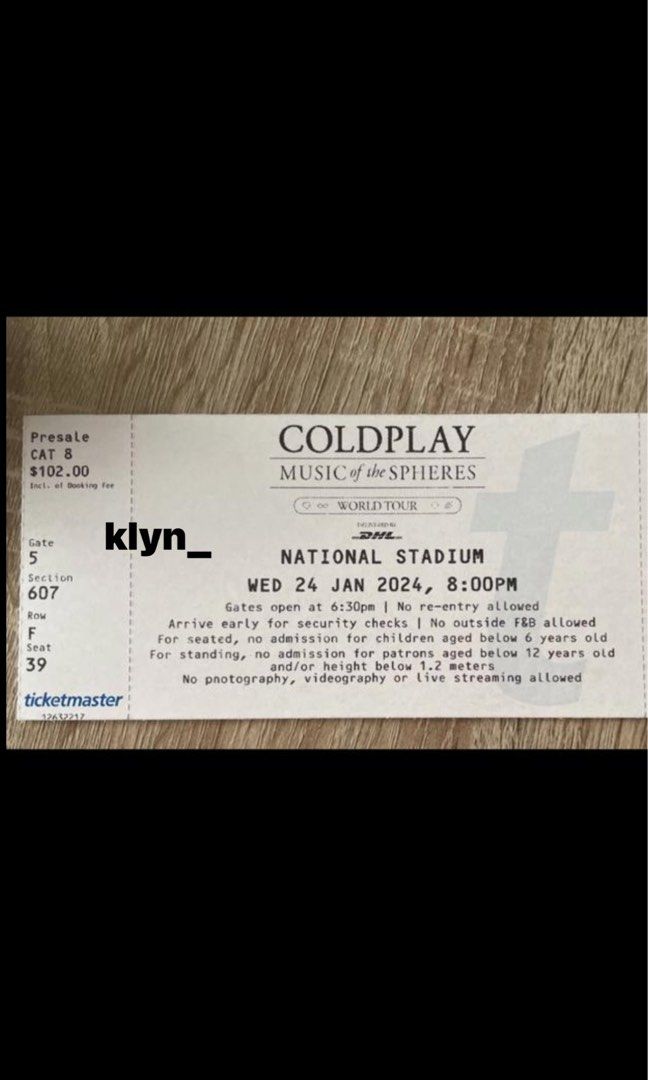Coldplay ticket cat 8, Tickets & Vouchers, Event Tickets on Carousell
