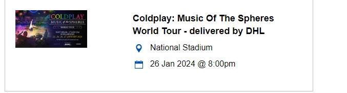 Coldplay tickets 26 JAN, Tickets & Vouchers, Event Tickets on Carousell