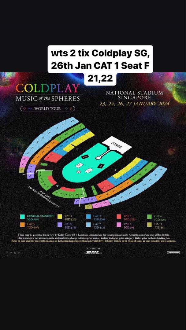 ColdPlay WorldTour, Tickets & Vouchers, Event Tickets on Carousell