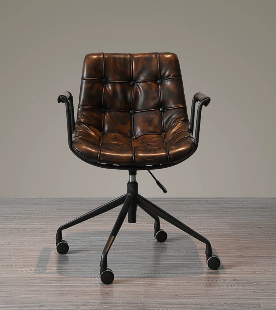 COLT Industrial Leather Swivel Office Chair, Furniture & Home Living ...
