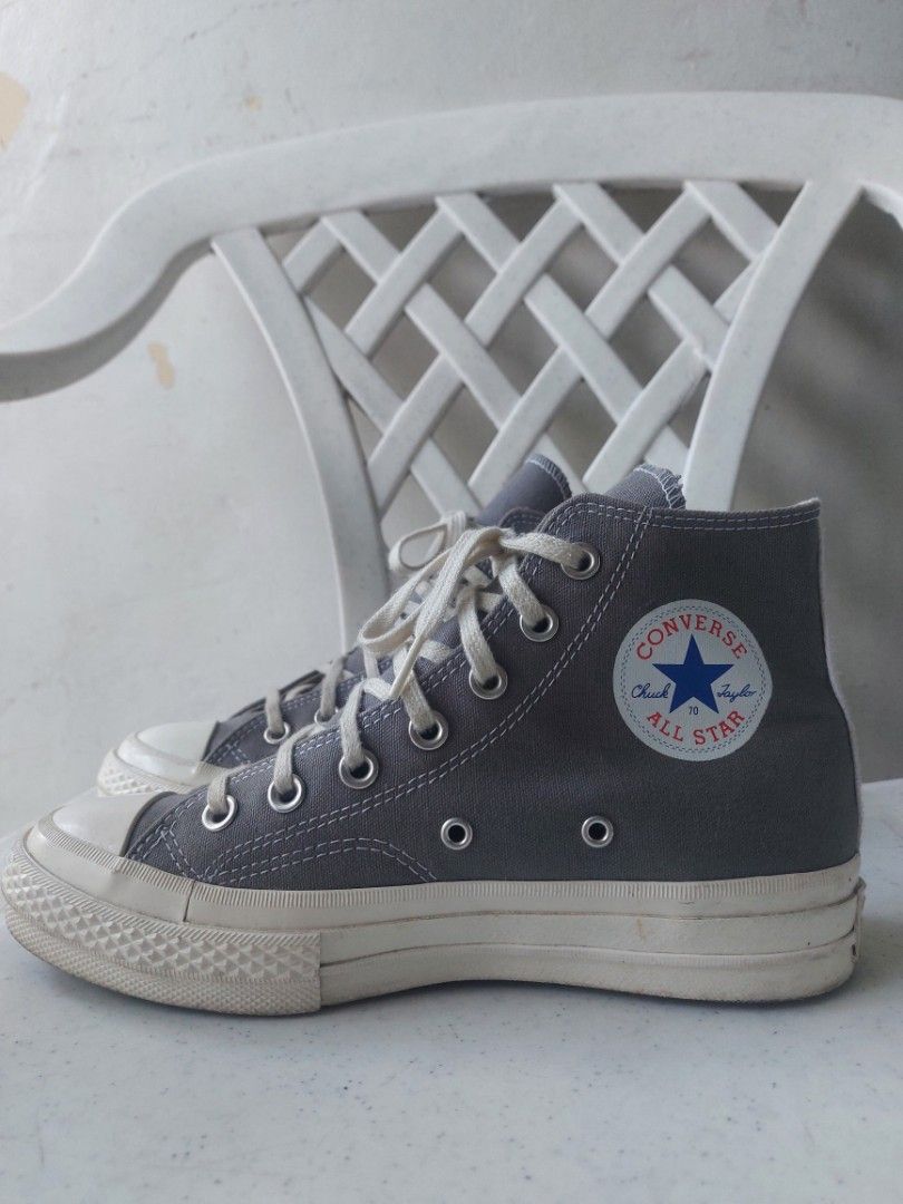 CONVERSE X COMME DES GARCONS PLAY CDG Chuck Taylor '70 HI Steel Grey ...