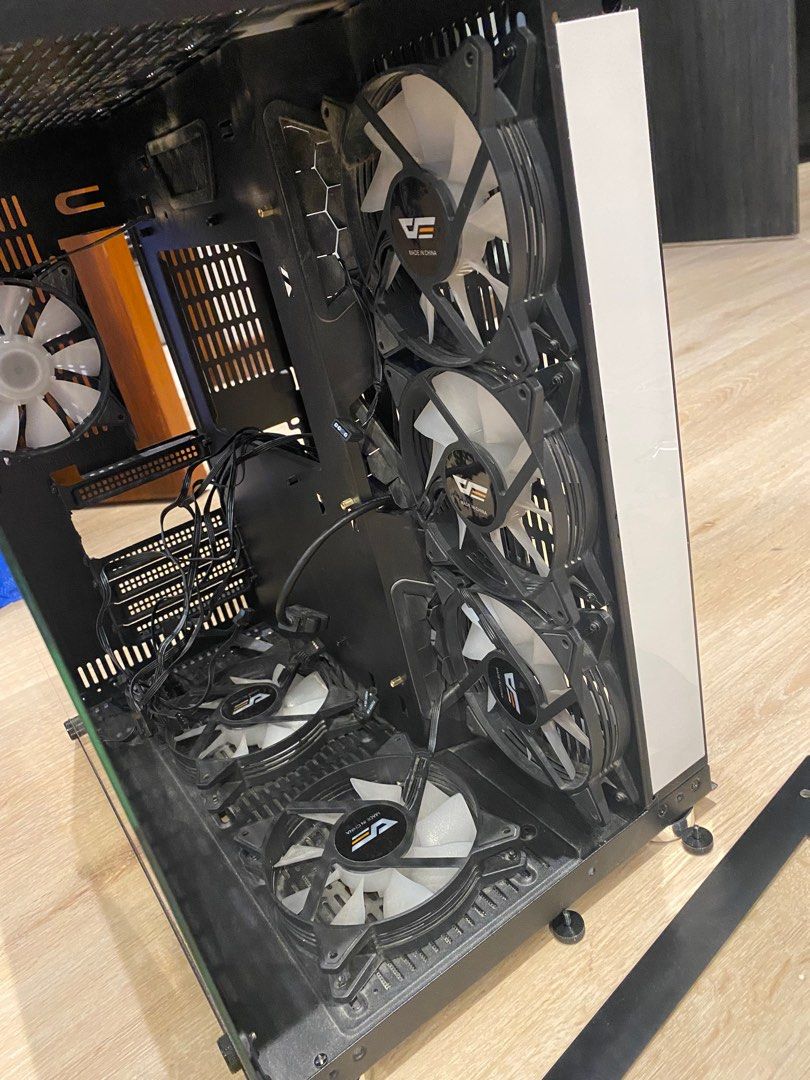 Coolman Robin 2 Black PC case with 6 Darkclash c6ms fans, Computers ...