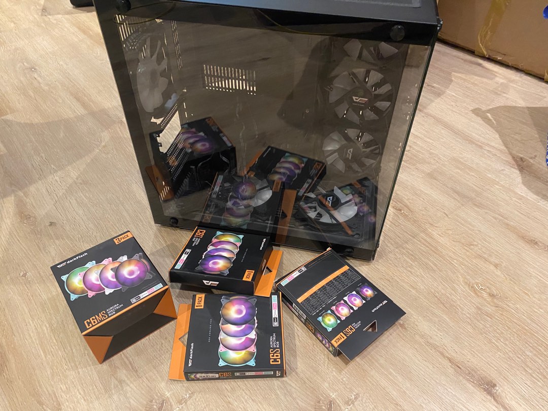 Coolman Robin 2 Black PC case with 6 Darkclash c6ms fans, Computers ...