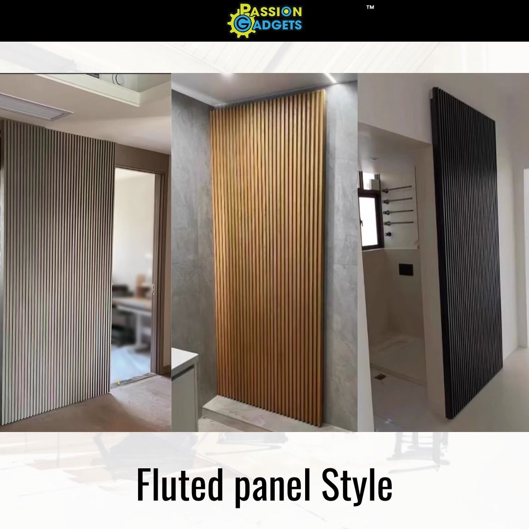 Customized Sliding Invisible Door - Fluted Panel Bookshelf Mirror ...