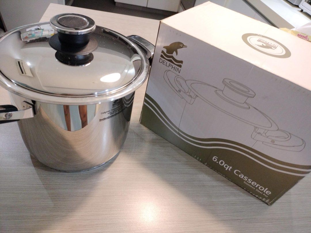 Delphine stainless steel pot, Furniture & Home Living, Kitchenware ...