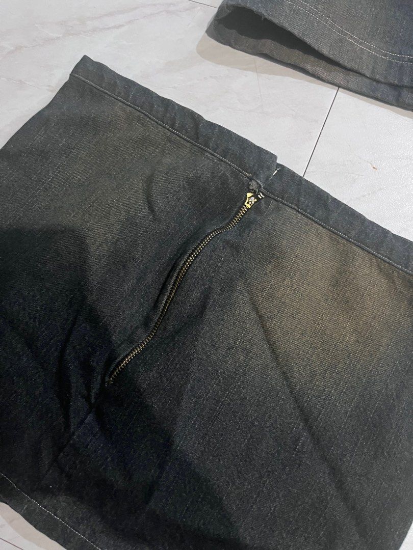 Denim Tube Top and Mini Skirt Set / Coordinates (micro, vintage, grunge ...