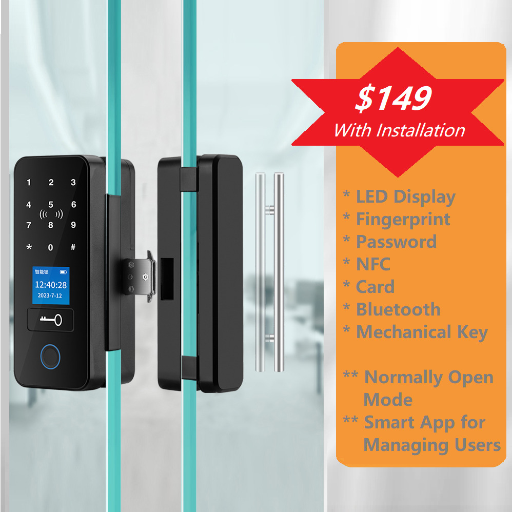 Electronic Digital Smart Lock for Glass Door (Model A10), Furniture ...