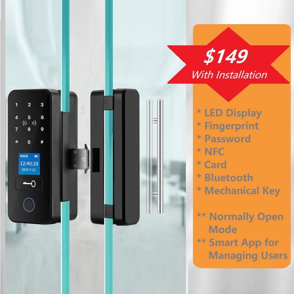 Electronic Digital Smart Lock for Glass Door (Model A10), Furniture ...