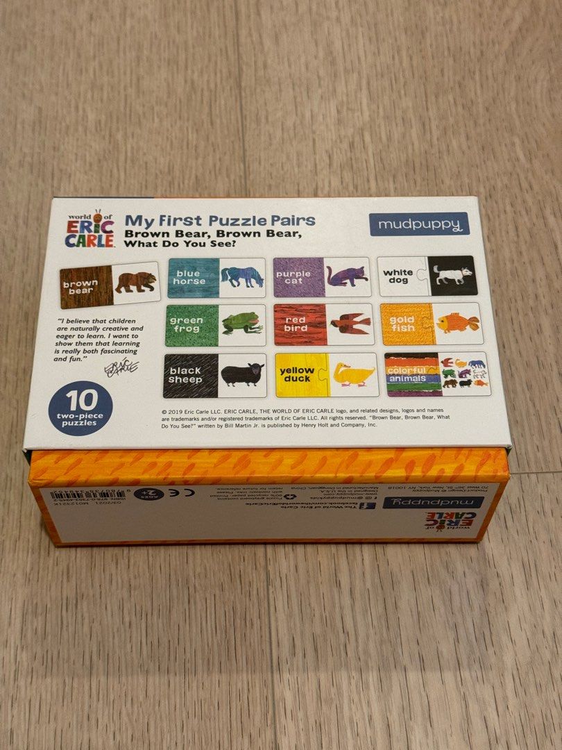 Eric Carle My First puzzle pairs, Hobbies & Toys, Toys & Games on Carousell