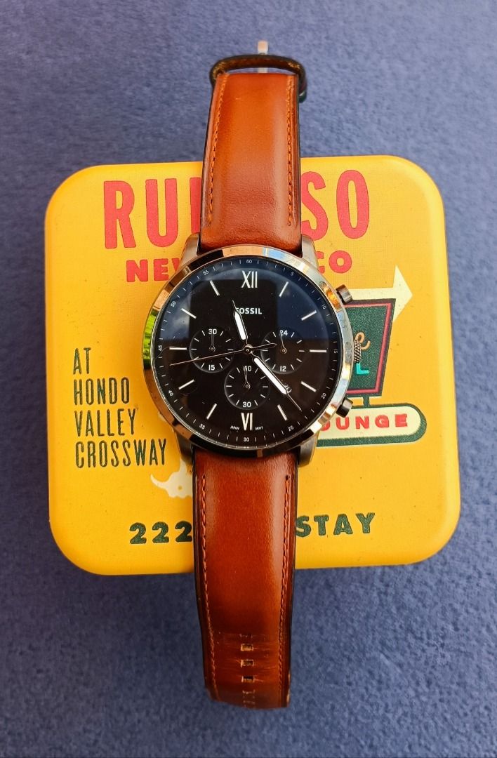 Fossil Neutra Men's Chronograph Watch with Genuine Amber Leather Band ...