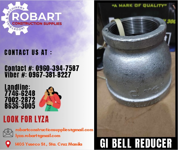 GI Bell Reducer, Commercial & Industrial, Construction Tools ...