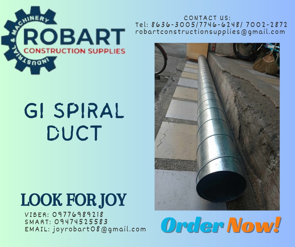 GI SPIRAL DUCT, Commercial & Industrial, Construction Tools & Equipment ...