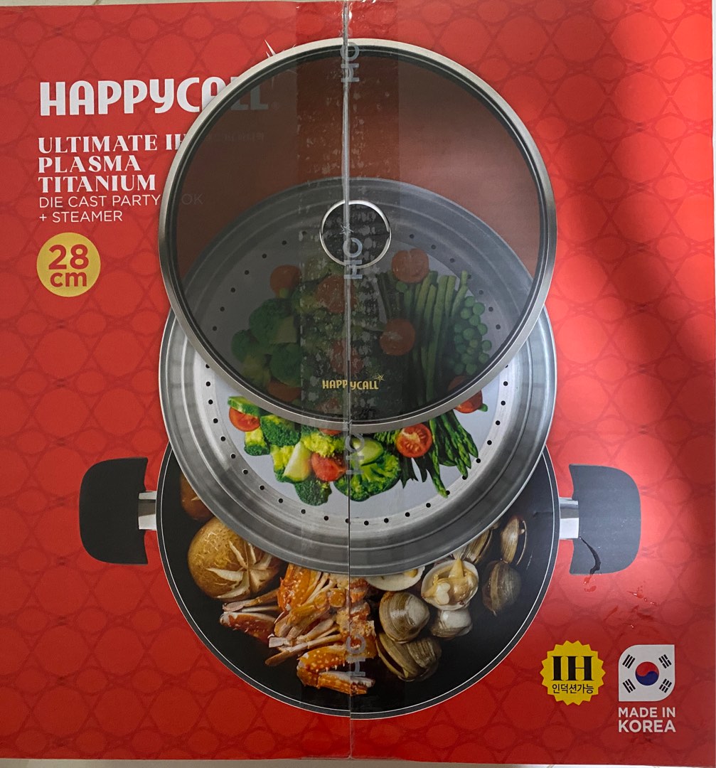 Happycall 28cm Wok + Steamer, TV & Home Appliances, Kitchen Appliances ...