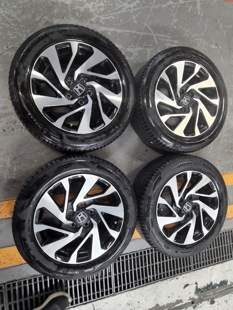 HONDA RIMS + TYRES 205/55/R16, Car Accessories, Tyres & Rims on Carousell
