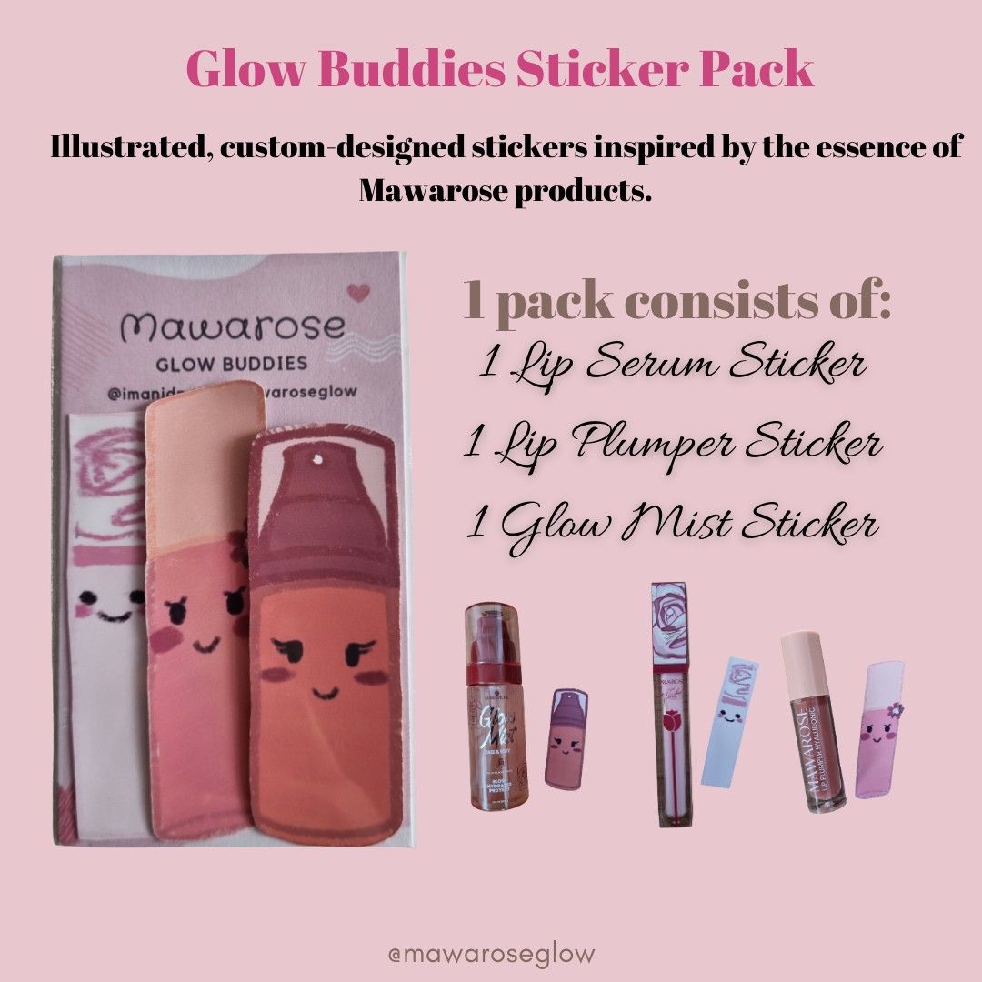 Illustrated custom-designed Glow Buddies Sticker Pack, Hobbies & Toys ...