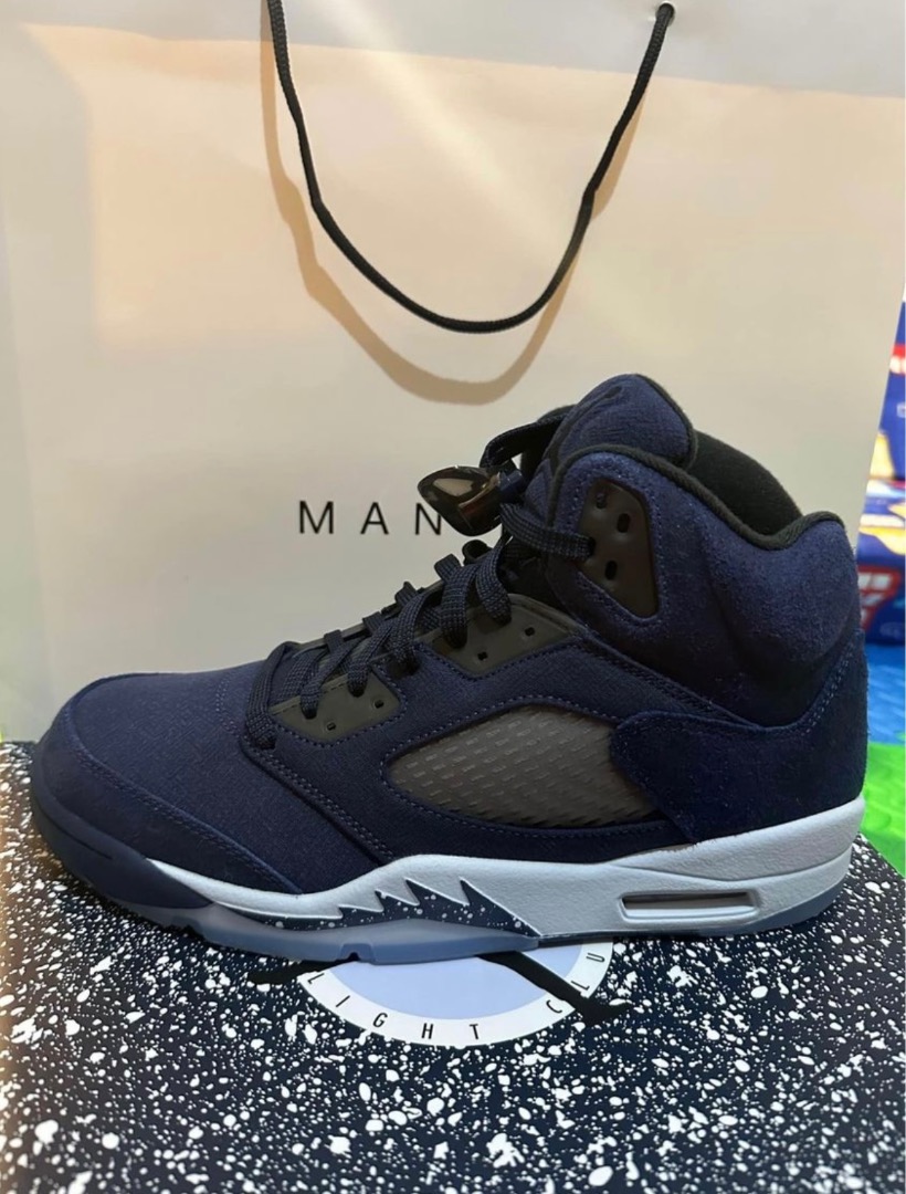Jordan 5 midnight navy, Men's Fashion, Footwear, Sneakers on Carousell