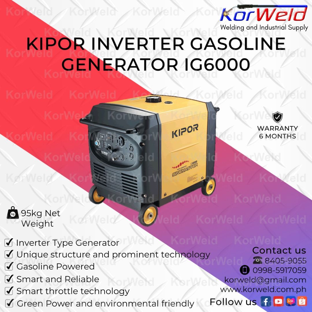 KIPOR Inverter Generator IG6000 - 5.5kVa, Commercial & Industrial ...