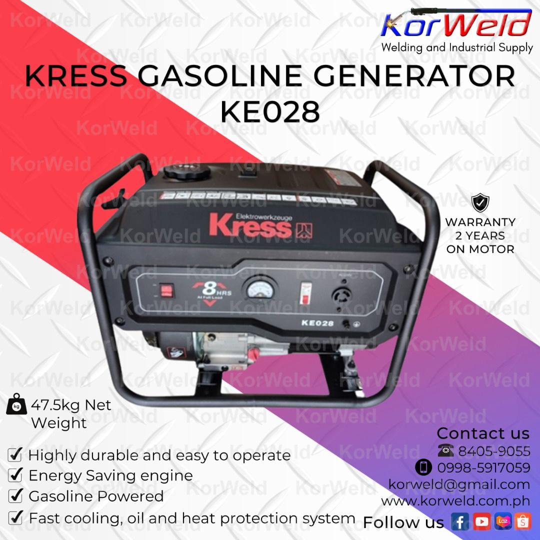 KRESS Gasoline Generator KE028 - 2.8kVa, Commercial & Industrial ...
