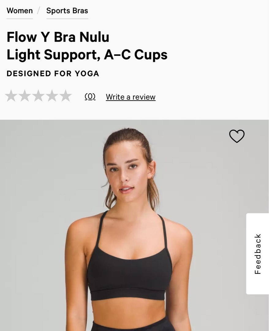 Lululemon Flow Y Bra Black, Women's Fashion, Activewear on Carousell