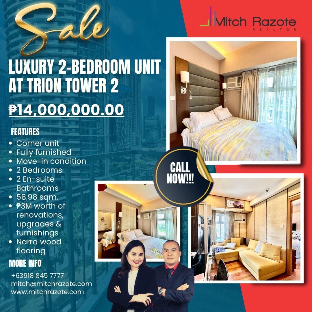 Luxury, Interior Designed Fully Furnished 2 Bedroom Unit For Sale at ...