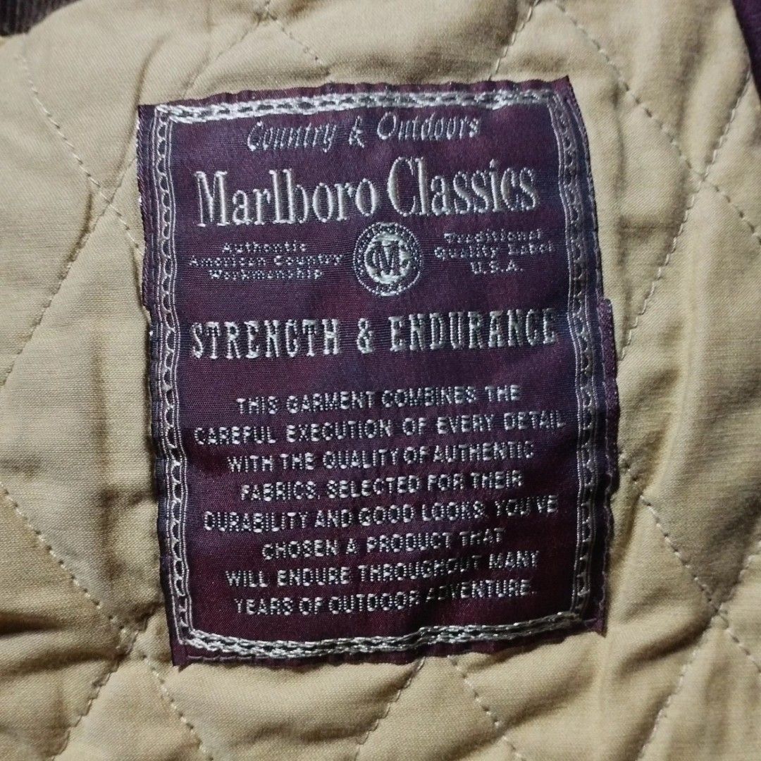 Marlboro Classics Red Maroon Jacket with Leather Collar, Men's Fashion ...