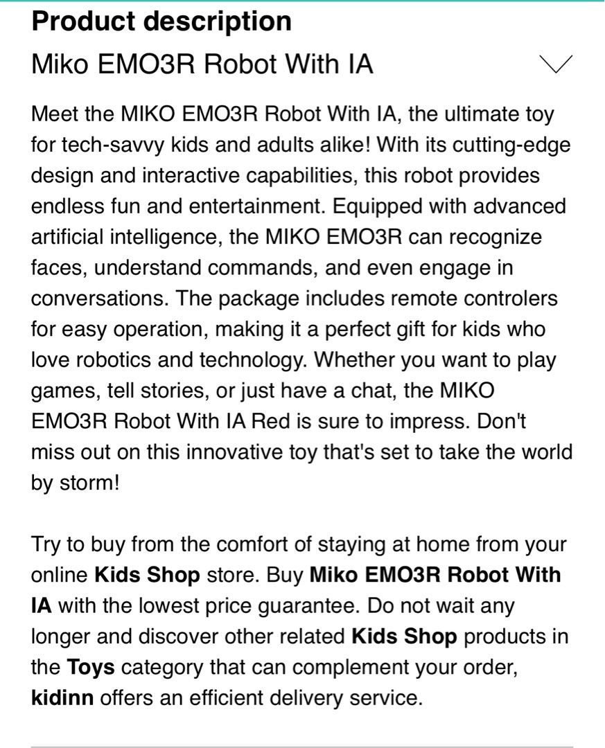 MIKO robot kids toy for learning with wifi internet, video call ...