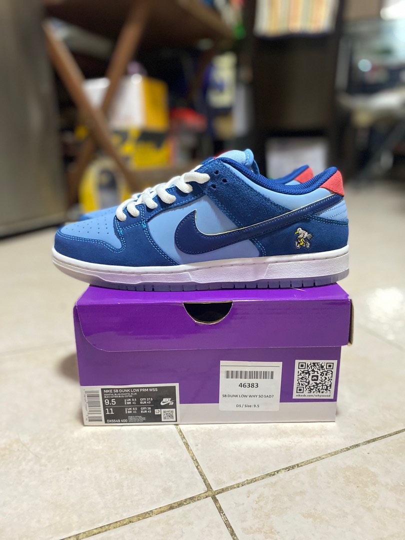 Nike SB Dunk Low Why So Sad, Men's Fashion, Footwear, Sneakers on Carousell