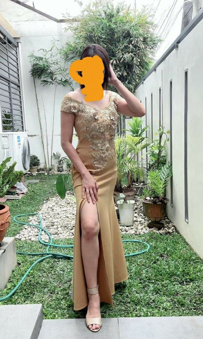 Ninang Gown, Women's Fashion, Dresses & Sets, Evening dresses & gowns on Carousell