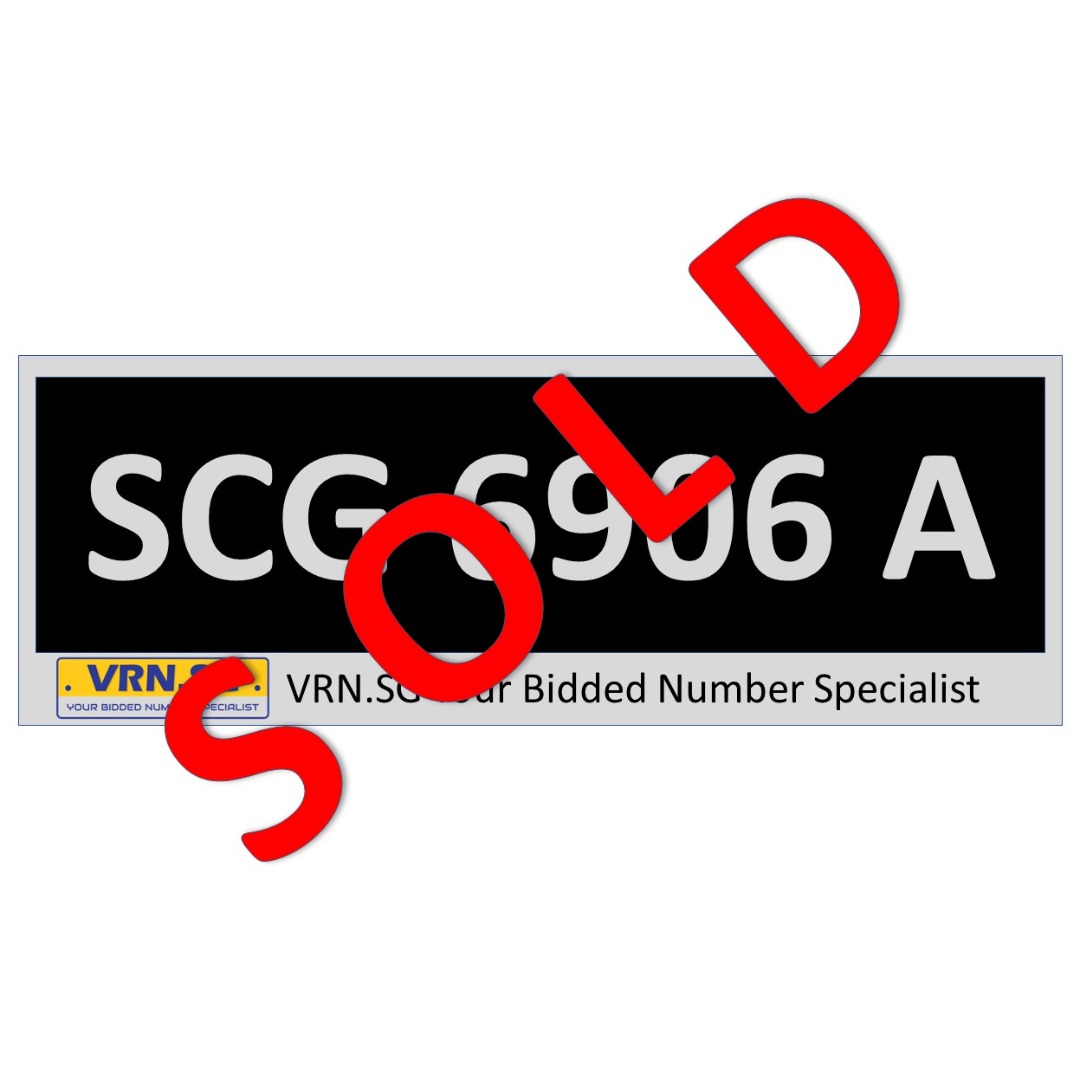Numerology ‘3’ Classic Car Number Plate for Sale: SCG 6906 A (SCG6906A ...