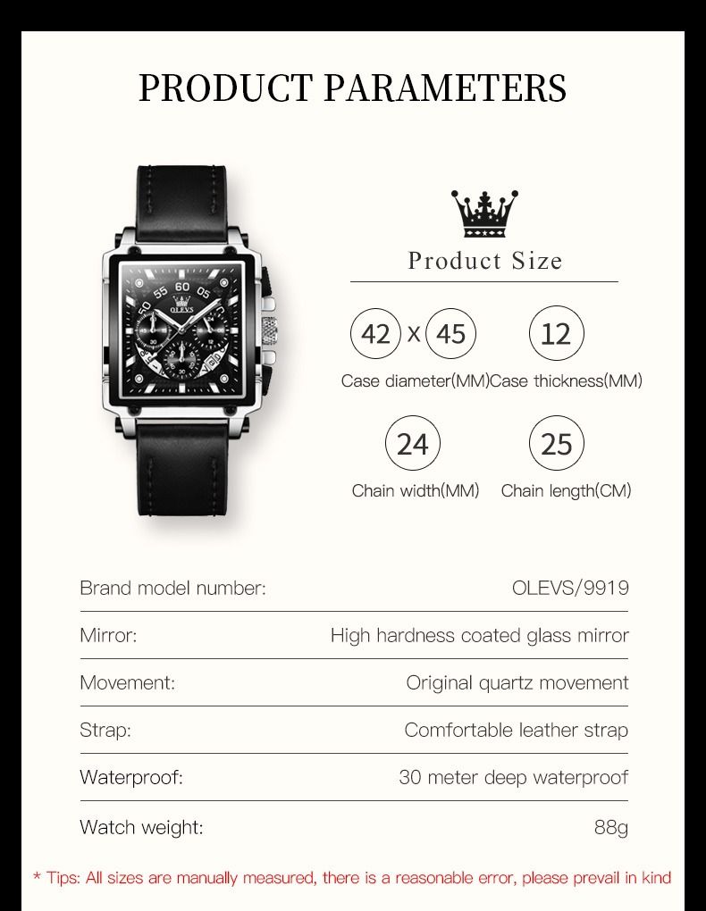 OLEVS 9919 Luxury Sport Brand Multi Time Zone Date Wrist Genuine ...