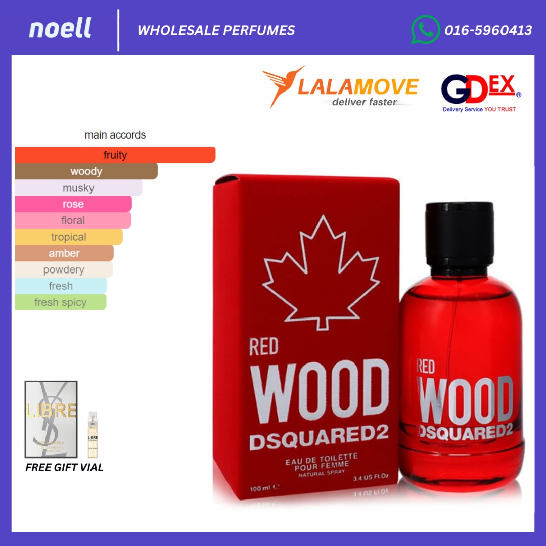 [ORIGINAL] AUTHENTIC READY STOCK DSQUARED2 RED WOOD EDT POUR FEMME ...