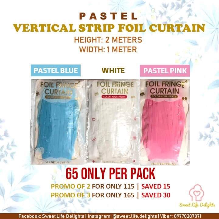 Pastel Foil Curtain, Pastel Banderitas, Hobbies & Toys, Stationary ...