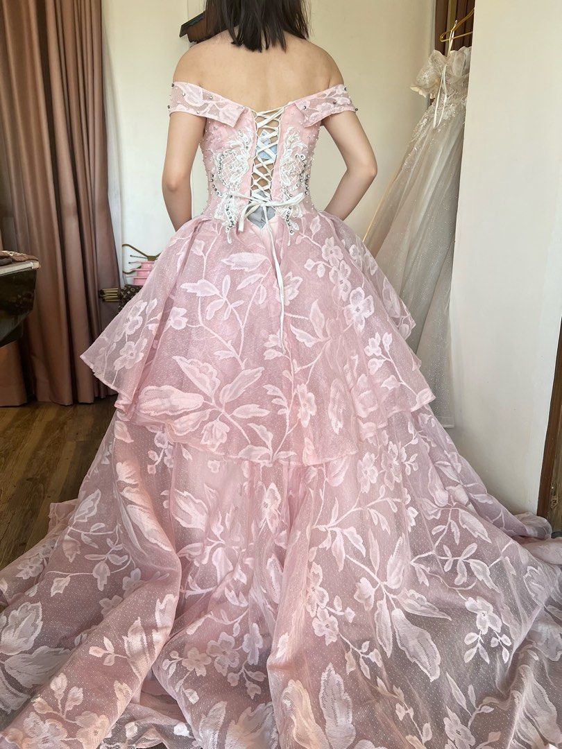 Pastel Pink Sakura Cherry Blossom Floral Print Intrinsic Beaded Design ...