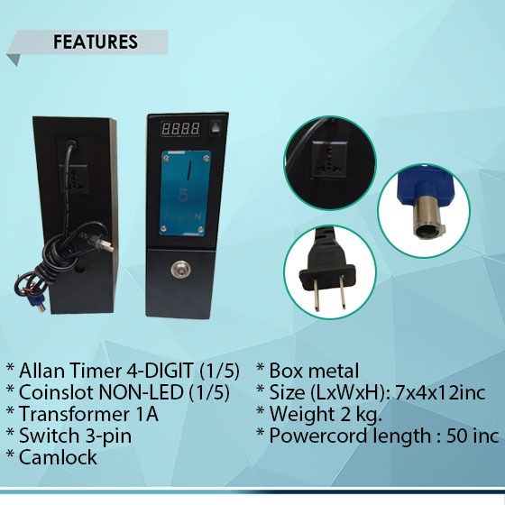 PISONET TIMER SINGLE COINSLOT, BOX METAL PISO LIMA S-TYPE, BEST FOR ...