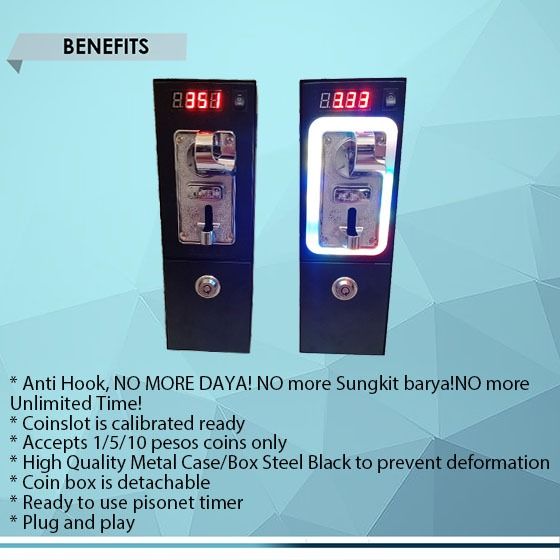 PISONET TIMER SINGLE COINSLOT, BOX METAL UNIVERSAL COINSLOT, BEST FOR ...