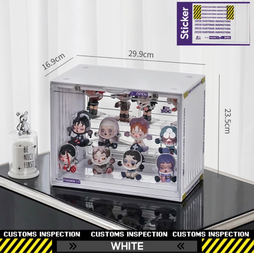 Popmart figurine acrylic display box, Furniture & Home Living, Home ...